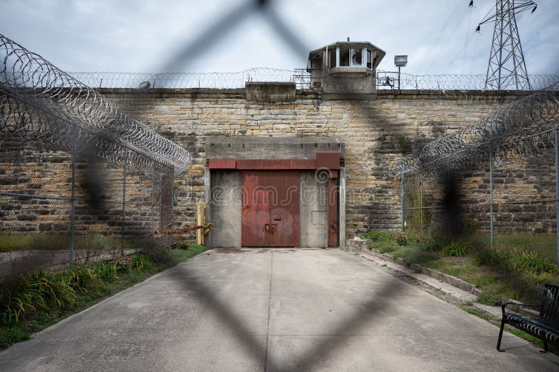 The Inside of a Prison with a Door in Front of the Door Stock Photo ...
