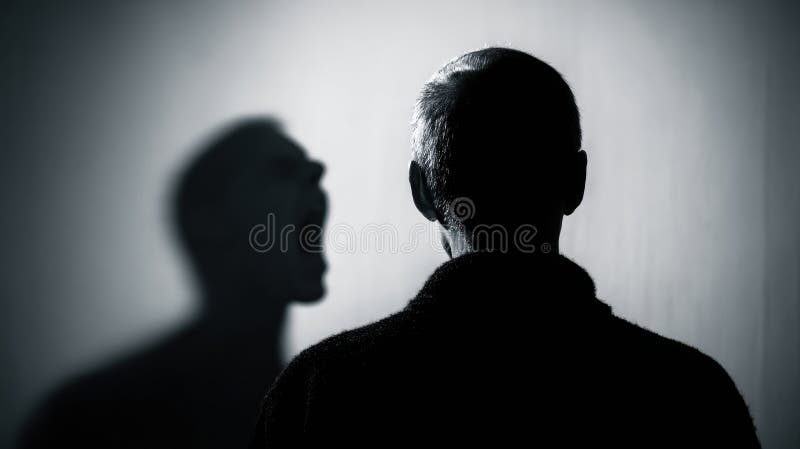 Shadow of a Calm Individual Contrasting with a Yelling Figure ...