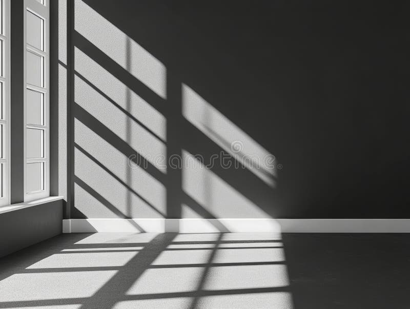 A Dimly Lit Room with a Ceiling Spotlight Stock Photo - Image of floor ...