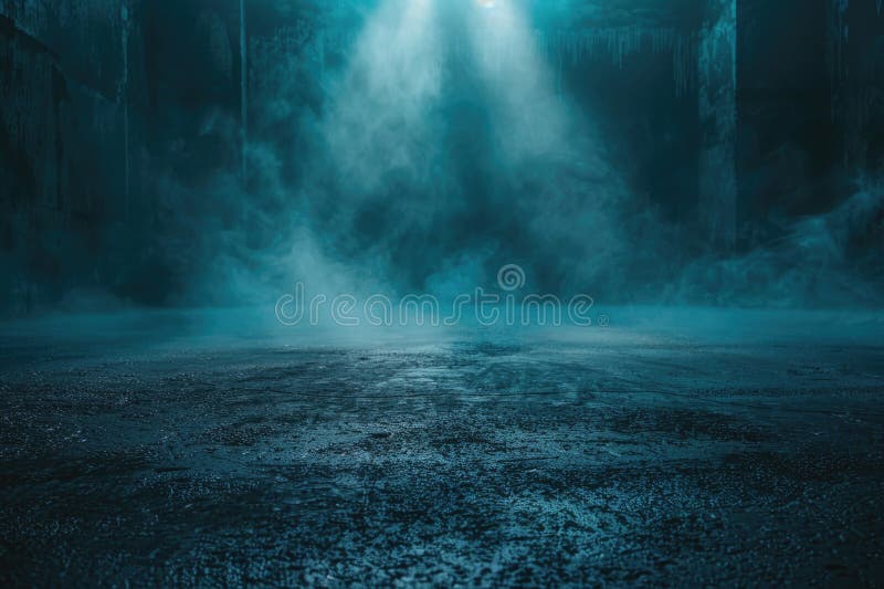 A Dimly Lit Room Filled with Fog, Illuminated by a Light Source from ...