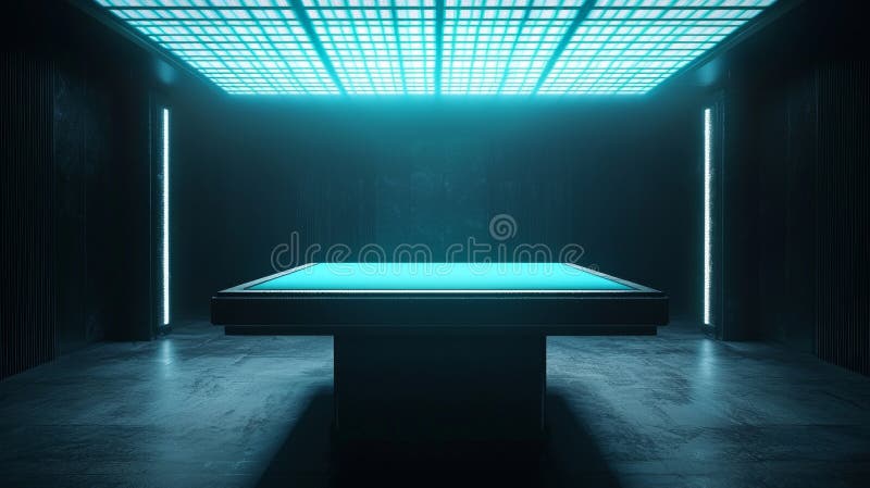 In this Dimly-lit Room, There is only One Fluorescent Light, Casting ...