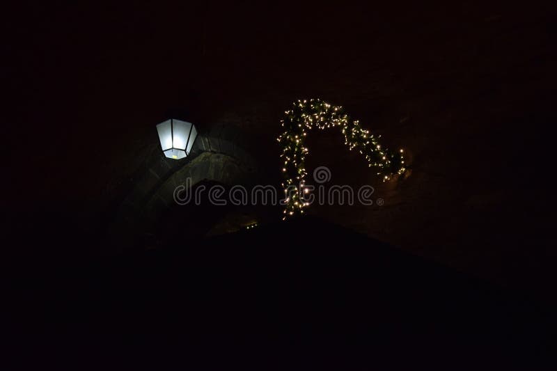 Winter Night Mood in an Old Town in Germany Stock Image - Image of logo ...