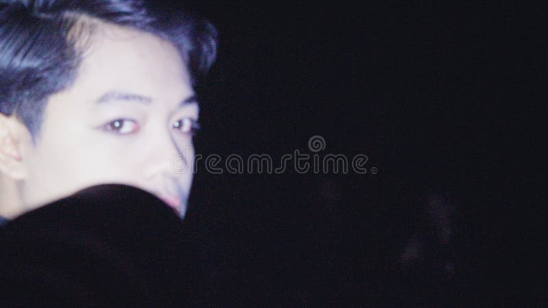 Mysterious Face in Darkness Stock Video - Video of athlete, emotion ...