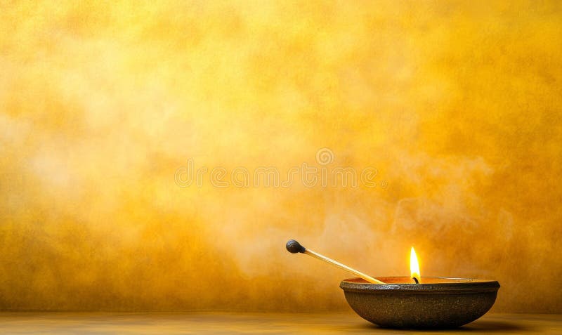 In a Dimly Lit Setting, a Candle Flame is Set Ablaze by a Matchstick ...