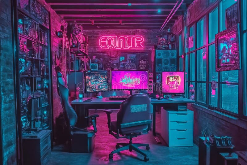 In a Dimly Lit Space Filled with Dynamic RGB Colors, a High-performance ...