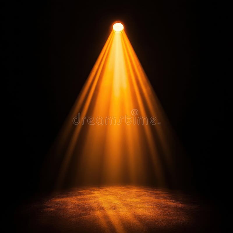 Dimly Lit Stage Illuminated by a Bright Overhead Spotlight, Creating ...