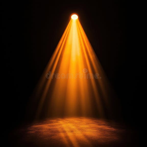 Dimly Lit Stage Illuminated by a Bright Overhead Spotlight, Creating ...