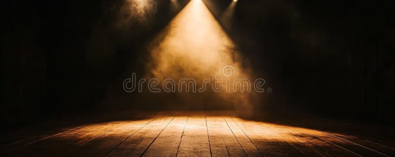 Dimly Lit Stage with Spotlight Creating Dramatic Atmosphere Stock Photo ...