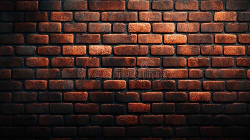 Dimly Lit Textured Red Brick Wall Background Stock Illustration ...