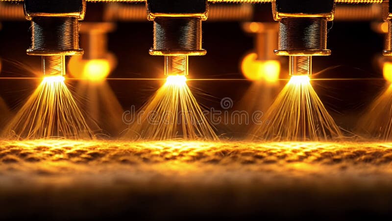 Laser Fiber Cutting Process in a Workshop at Night Stock Video - Video ...