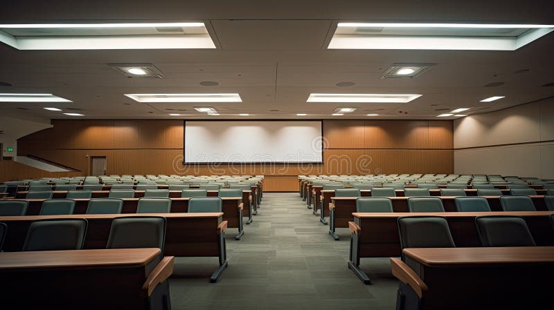 Dimmed Lecture Hall Lighting Stock Illustration - Illustration of hall ...