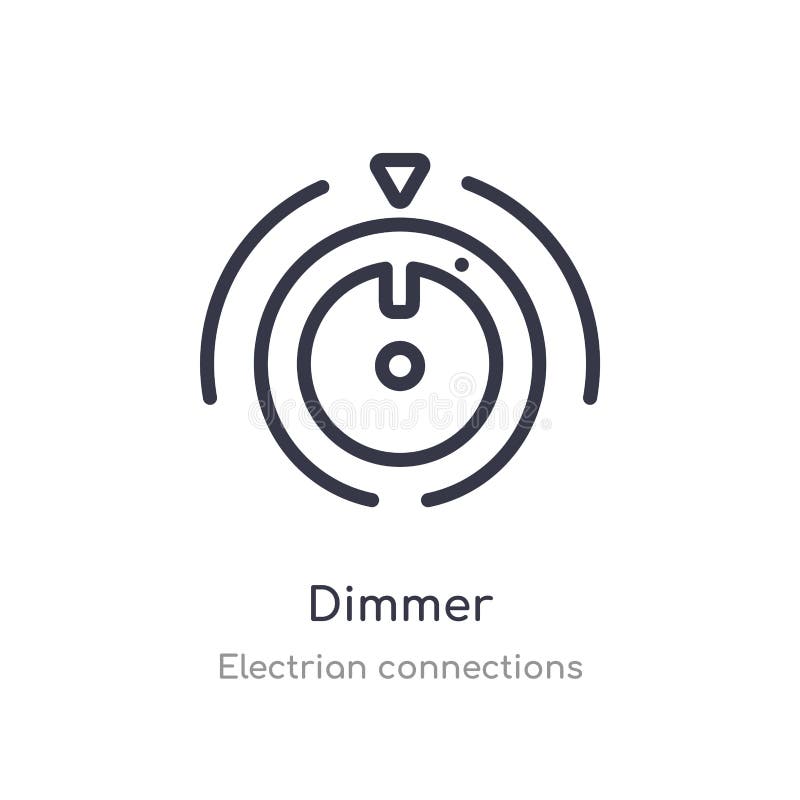 Dimmer Outline Icon. Isolated Line Vector Illustration from Electrian ...