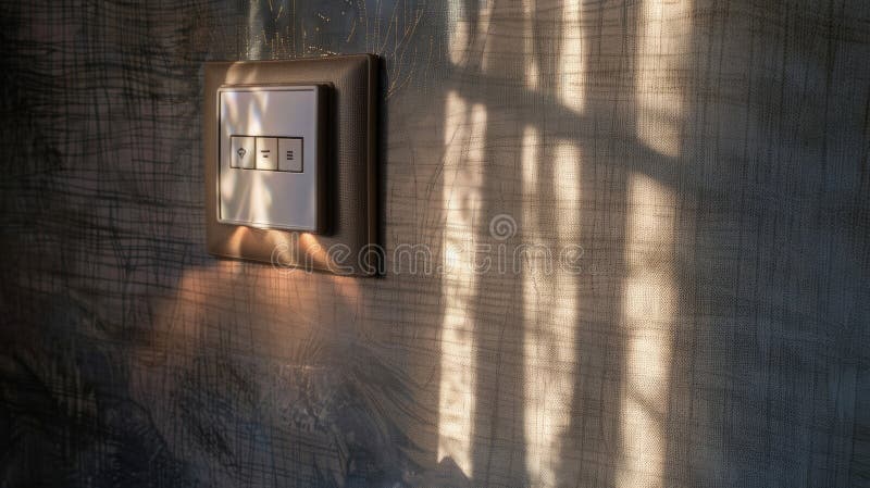 The Dimmer Switch Illuminated by a Ray of Sunlight Casting Shadows on ...