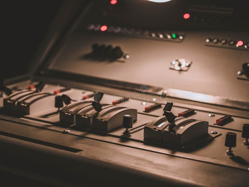 Control Room for Testing and Using a Nuclear Missile Stock Image ...