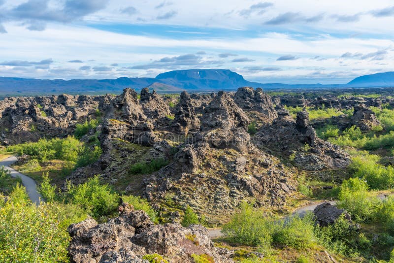 Dimmuborgir Lava Field, Iceland Stock Image - Image of scenic, northern ...