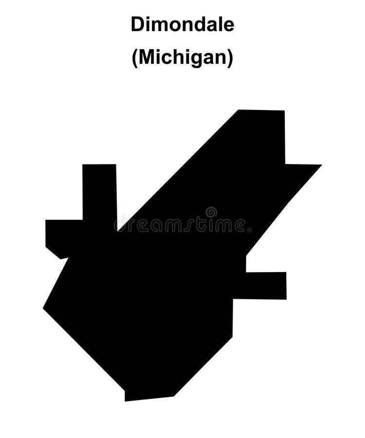 Dimondale outline map stock vector. Illustration of area - 387410963