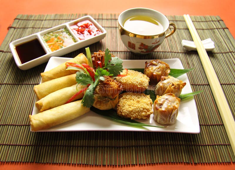 Dimsums and Dips stock image. Image of food, sauce, parsley - 13166057