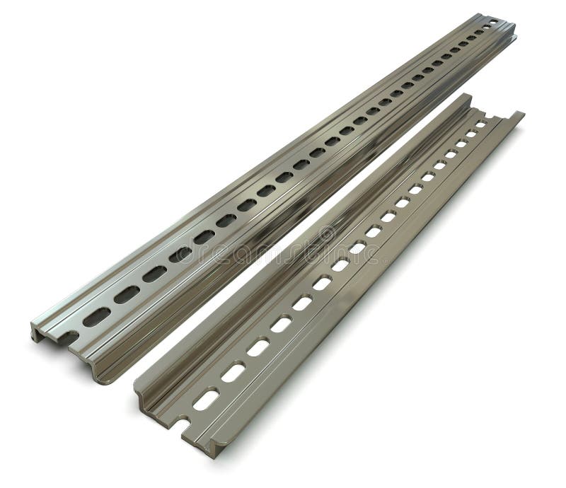 DIN rails stock photo. Image of profile, equipment, perforated - 252917850