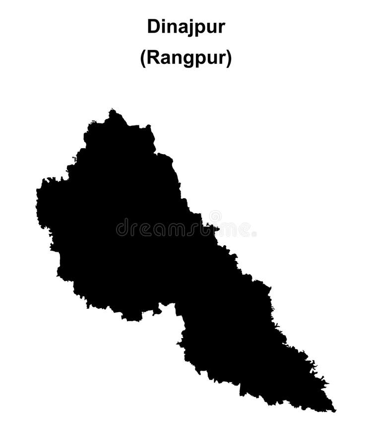 Dinajpur outline map stock vector. Illustration of infographic - 371636404