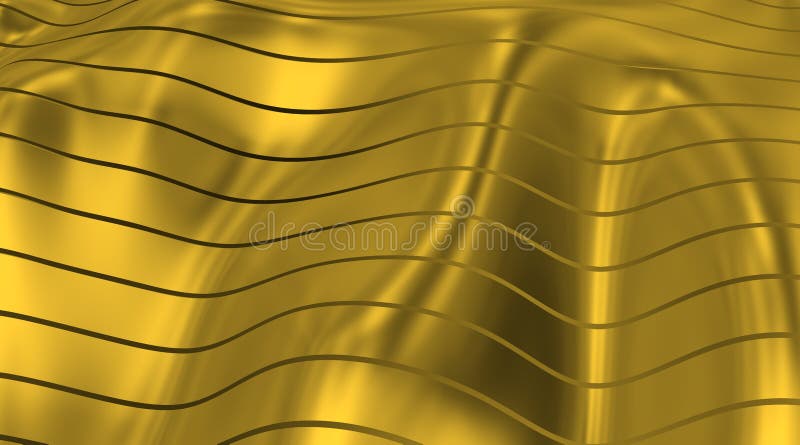Golden Flag with Lines and Stripes To the Wind Stock Illustration ...