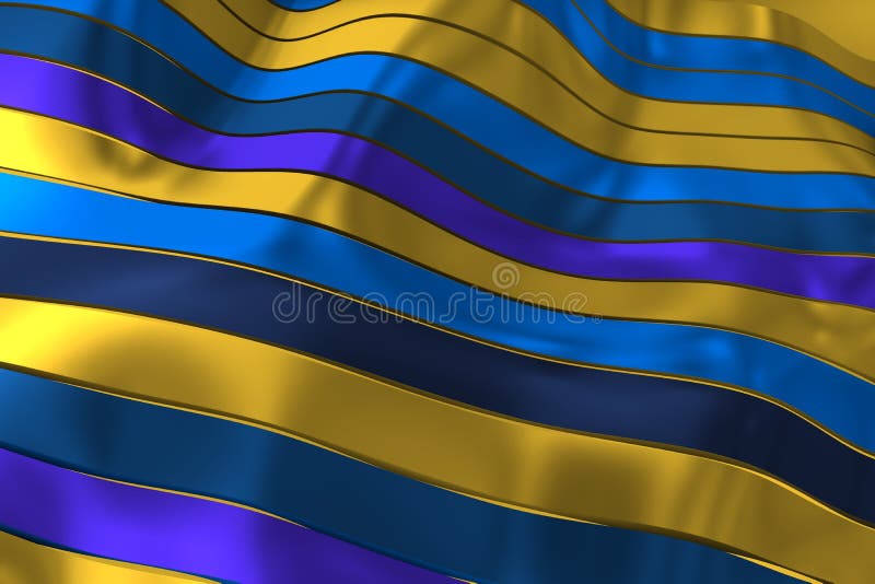 Golden Flag with Lines and Stripes To the Wind Stock Illustration ...