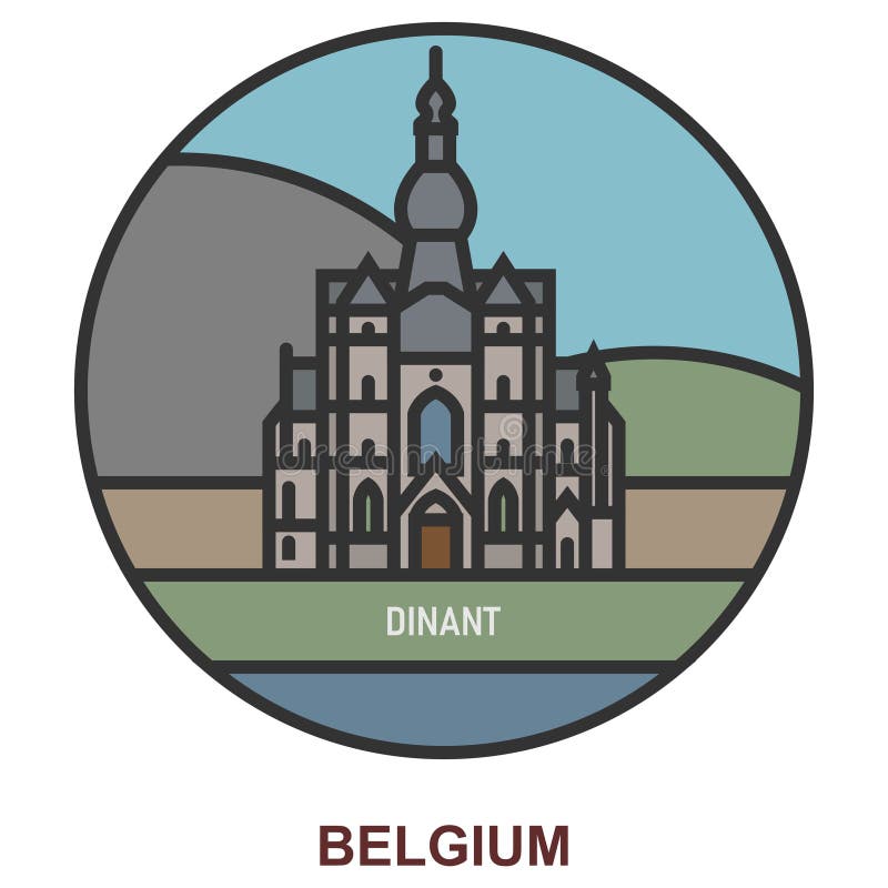 Dinant. Cities and Towns in Belgium Stock Vector - Illustration of ...
