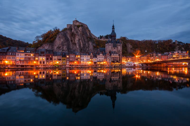 Dinant by Night stock image. Image of vacation, night - 62120389