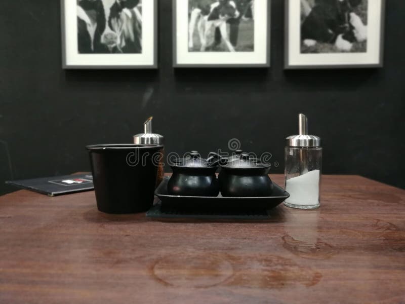 A Dine Table with Seasoning Set Stock Image - Image of white, style ...