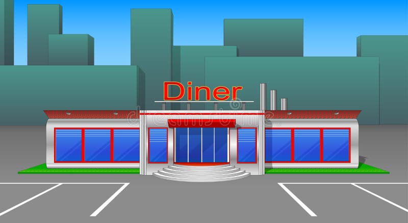 Diner Cafe Icons and Cliparts Front View V3 Stock Vector - Illustration ...