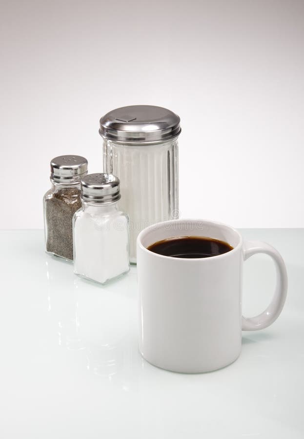 Diner Counter Condiments for Coffee Stock Image - Image of drinks ...