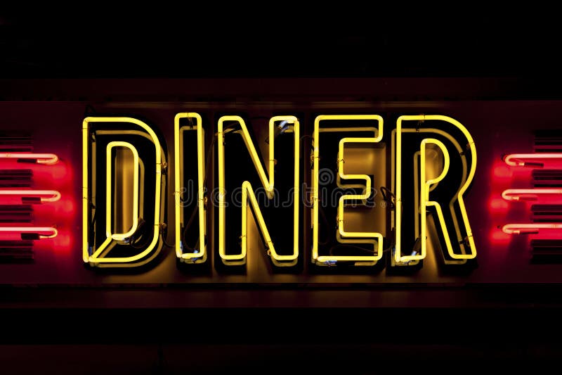 Diner - Neon light editorial photo. Image of equipment - 269569376