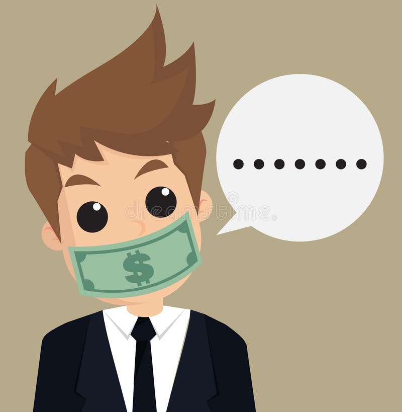 Dinero De Silencio Del Hombre De Negocios Ilustración del Vector ...
