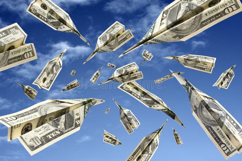 El Volar De Los Billetes De Banco Del Dólar Foto de archivo - Imagen de ...