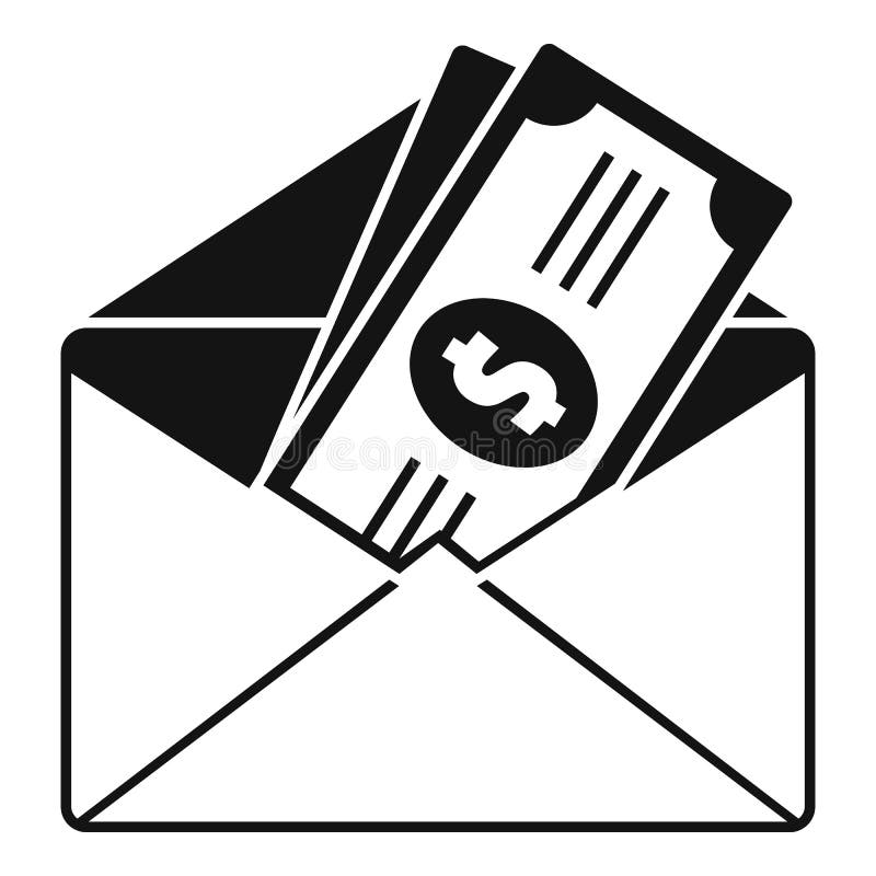 Dinero En El Icono Del Sobre, Estilo Simple Stock de ilustración ...