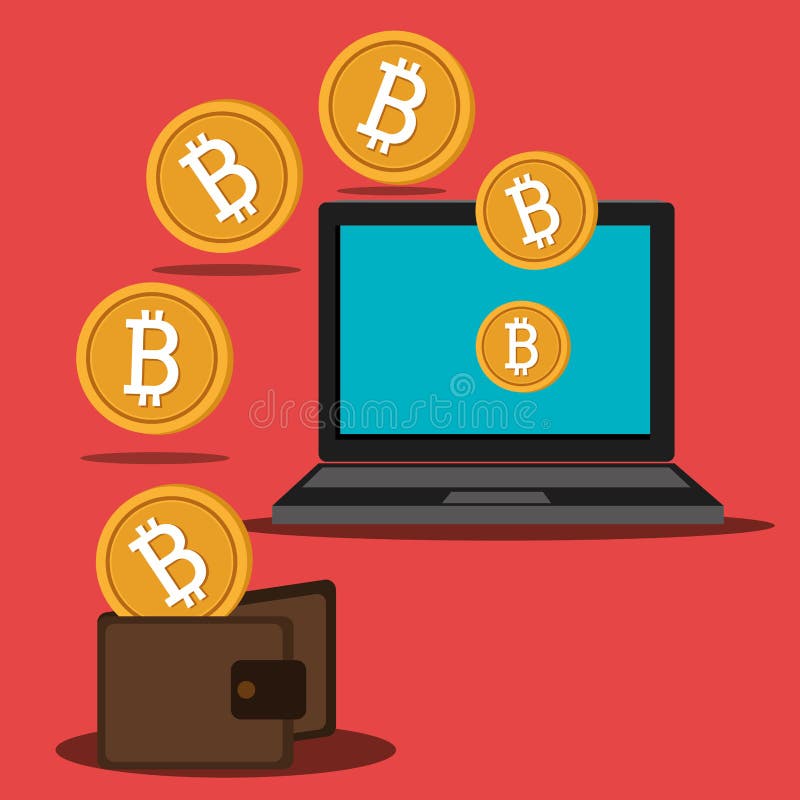 Dinero virtual de Bitcoin ilustración del vector. Ilustración de dinero ...