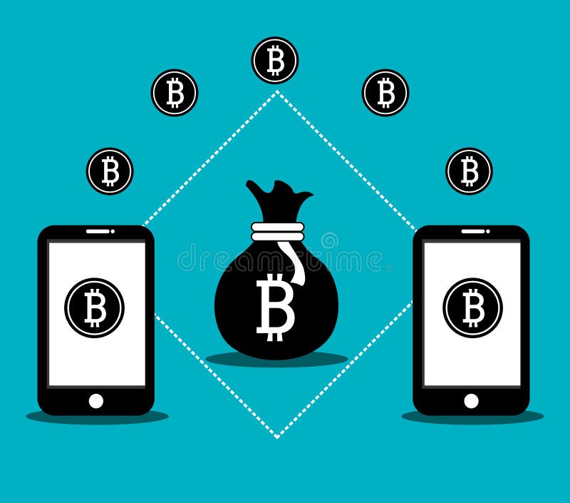 Dinero virtual de Bitcoin ilustración del vector. Ilustración de moneda ...
