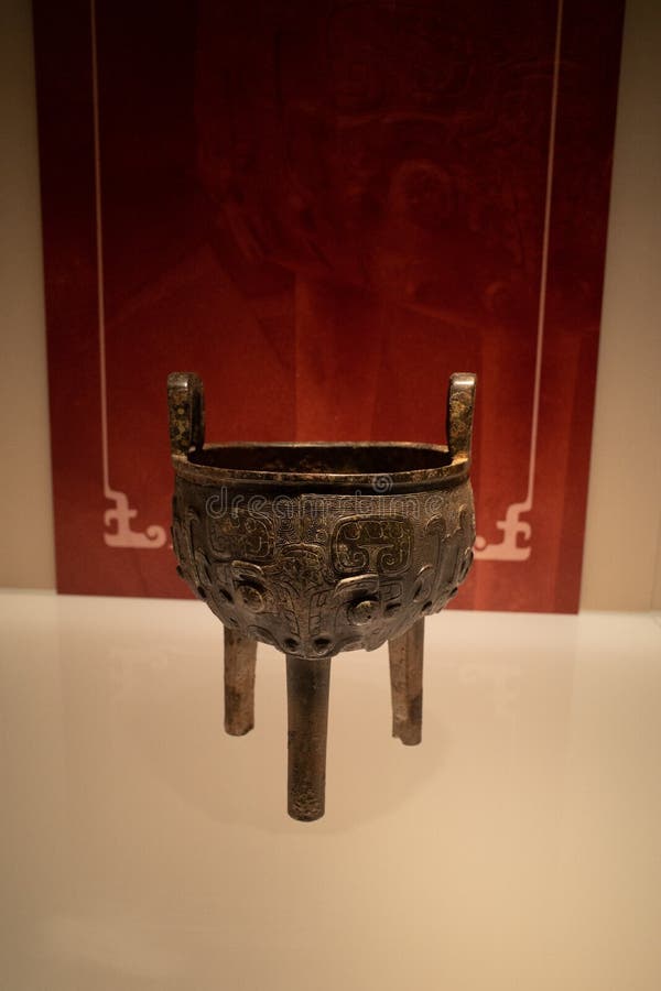 Bronze Ding Vessel Chinese Ritual Bronzes. Stock Photo - Image of ...