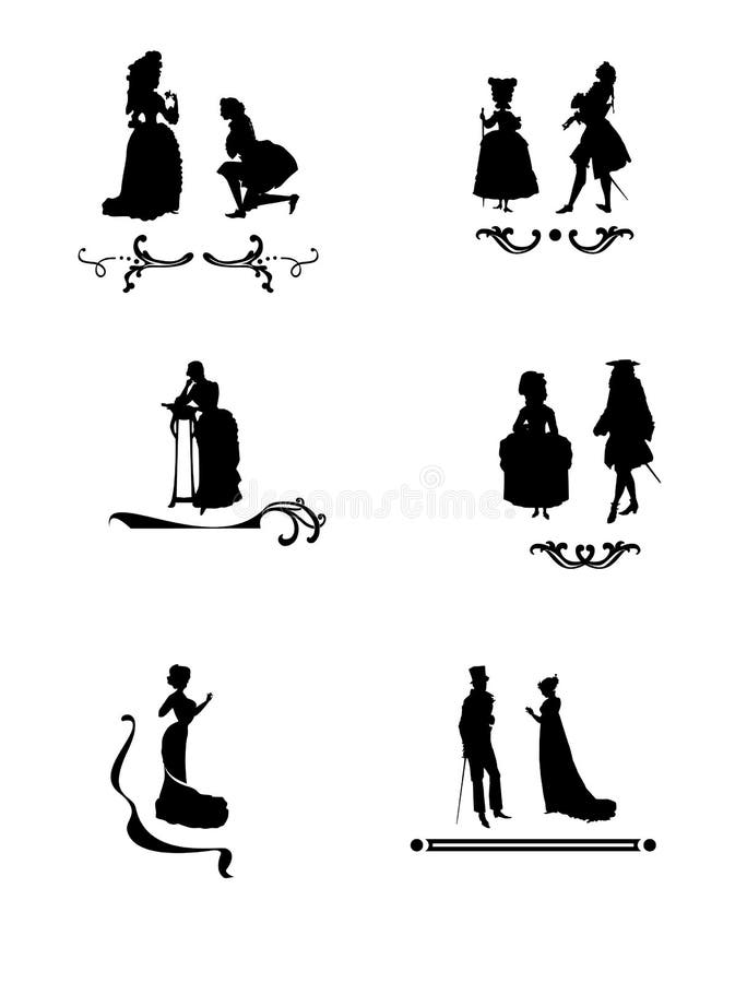 Dingbats with Silhouette of People Stock Illustration - Illustration of ...