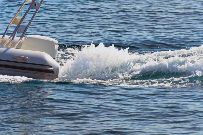 Dinghy with Outside Board Engine Stock Image - Image of calm, hobby ...
