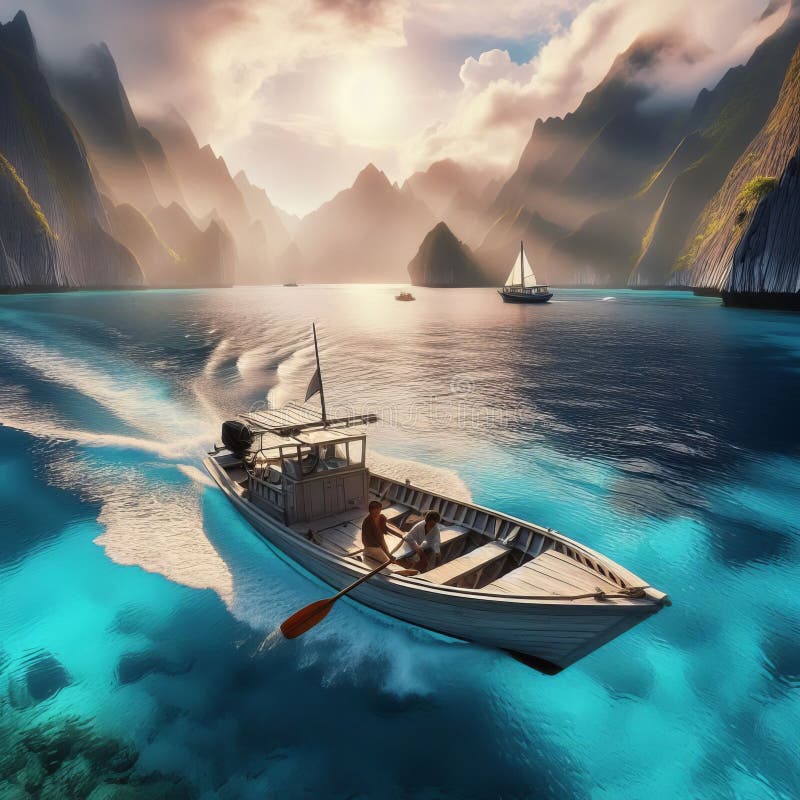 By Dinghy Using a Small Open Boat for Short Trips Often As a Te Stock ...