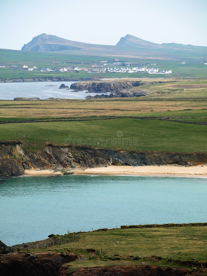 View of Dingle Coast Over Smerwick Harbour, Dingle Peninsula, Ireland ...