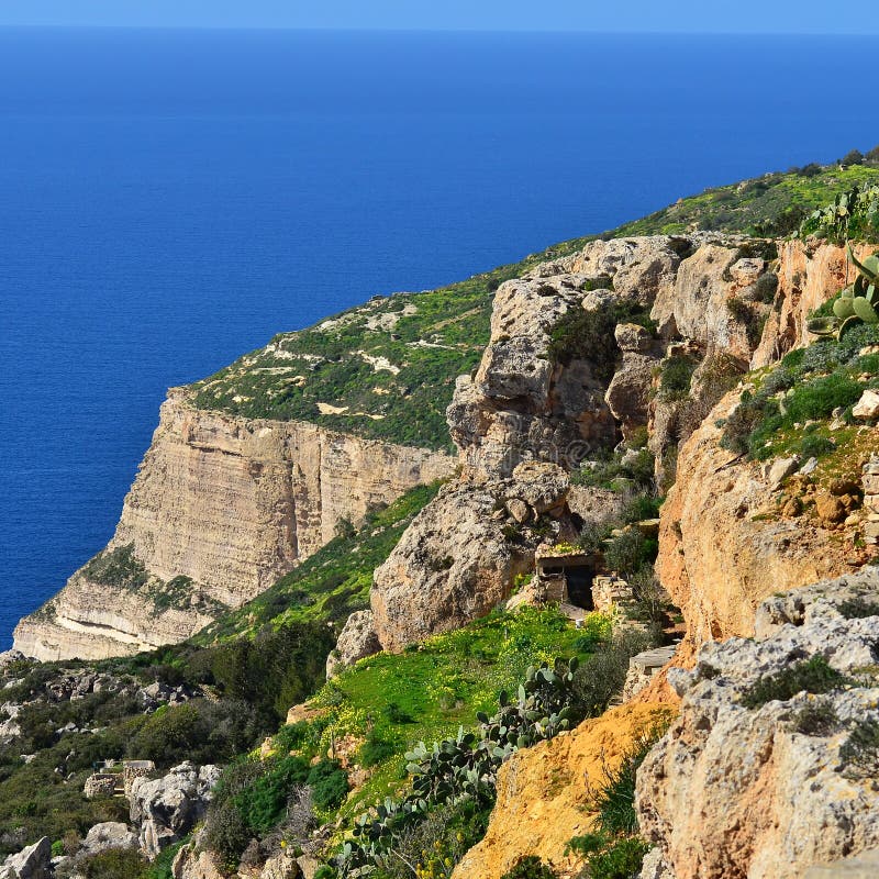 Dingli cliffs,Malta stock image. Image of formation, limestone - 38488497