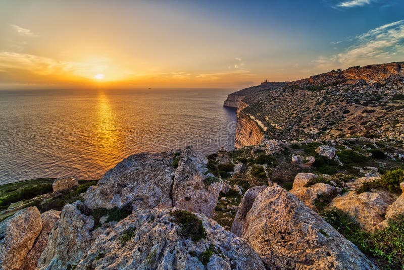 Dingli Cliffs, Malta, Sunset, Rock Stock Photo - Image of grotto ...