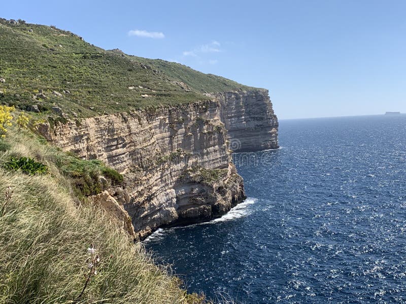 Dingli Cliffs in Malta stock photo. Image of coast, island - 143822020