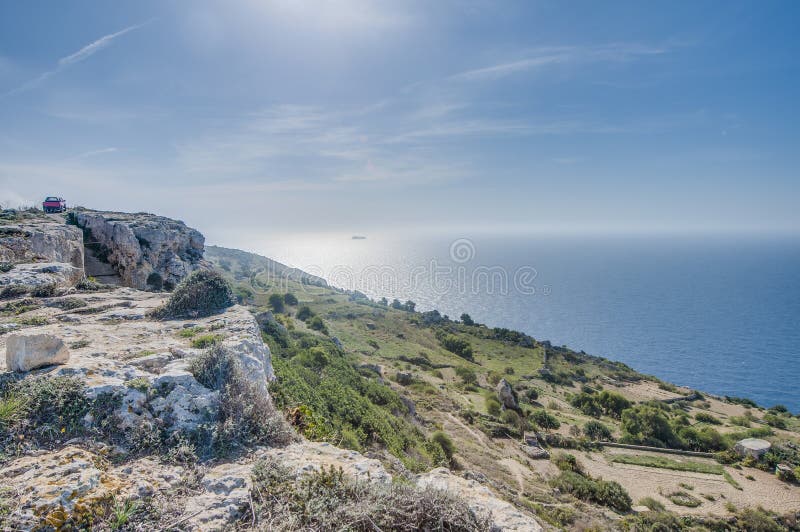 The Dingli Cliffs in Malta stock image. Image of couple - 61722731