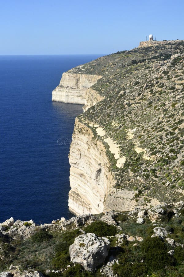 Dingli Cliffs in winter. stock photo. Image of winter - 68838978
