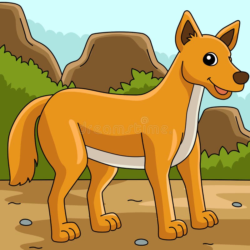 Dingo Animal Cartoon Colored Clipart Illustration Stock Vector ...