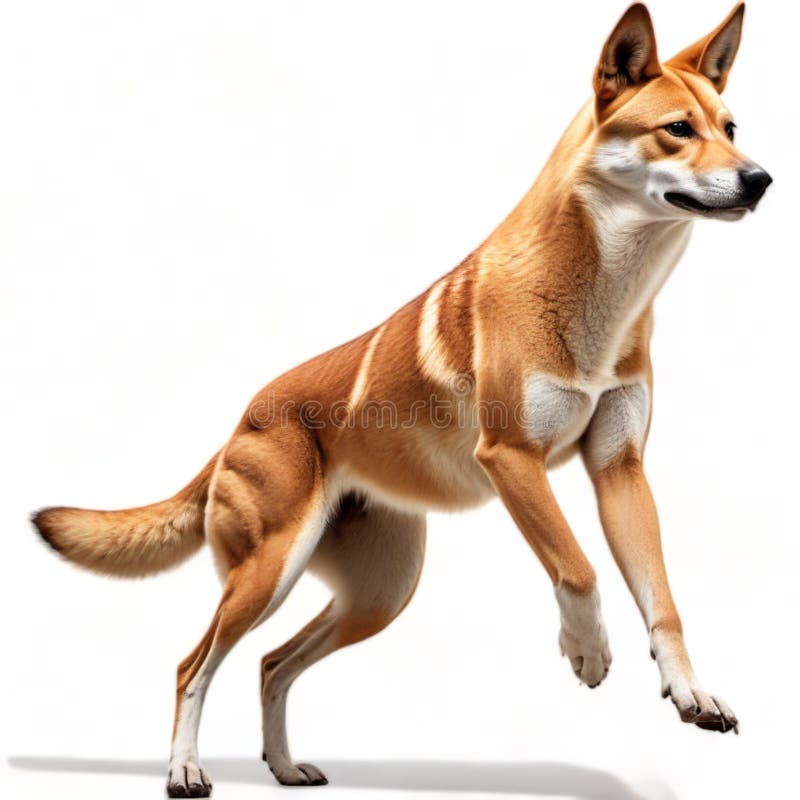 Dingo Runner Australia Isolated on White Background Stock Illustration ...