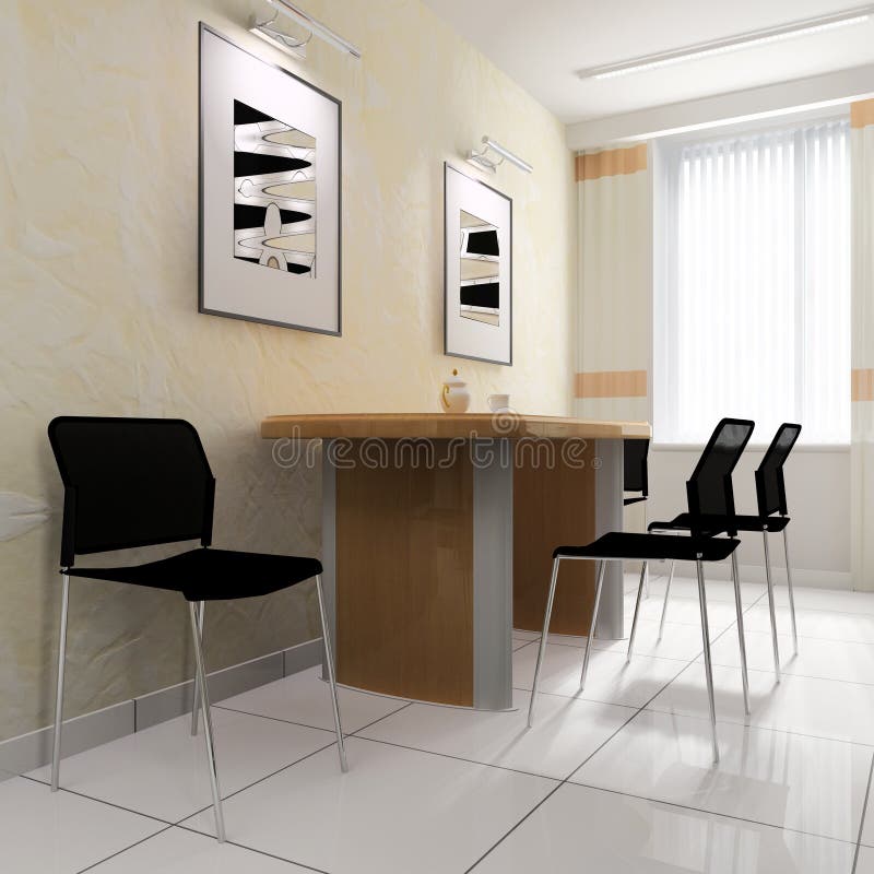 Dining Area in a Modern Office Stock Illustration - Illustration of ...