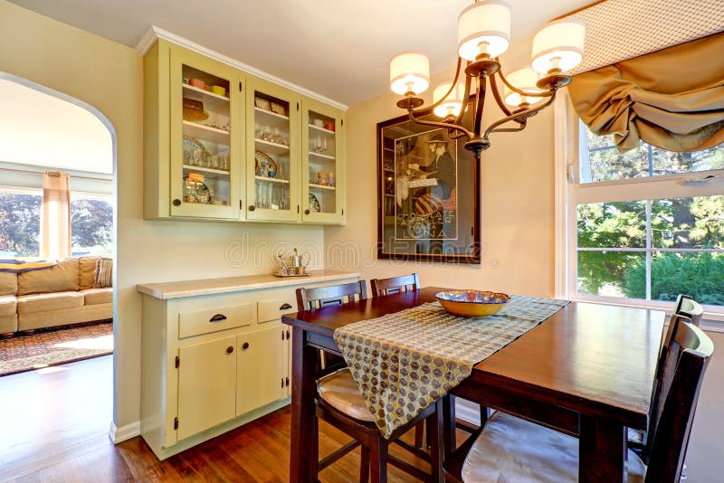 Dining area in old house stock photo. Image of furnished - 45444382